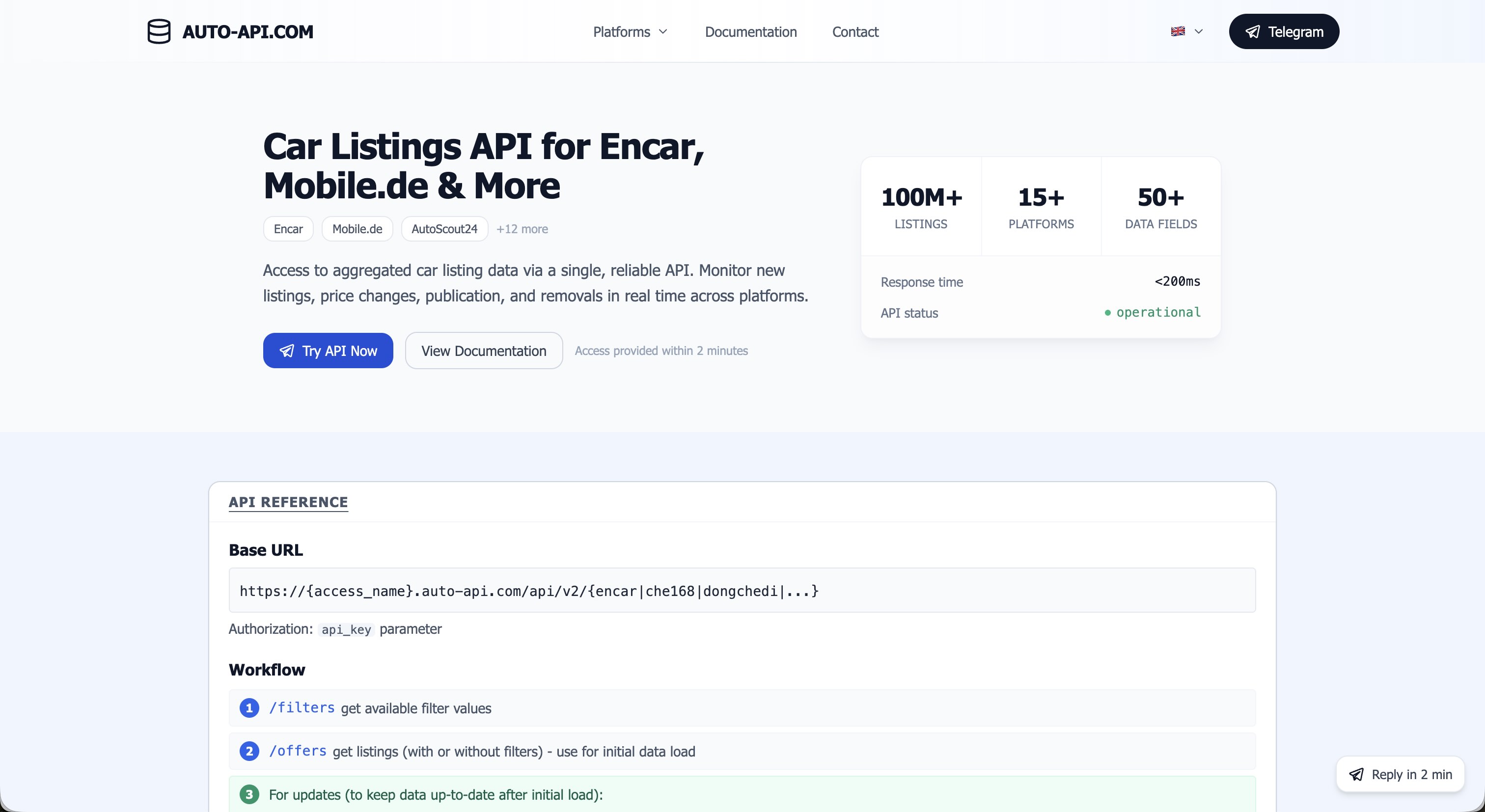 Documentation | AUTO-API.COM